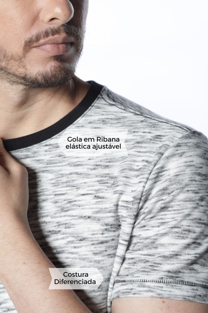 Camiseta Masculina Kartter Jet Gola Preta